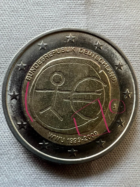 2 EURO MÜNZE Fehlprägung und seltene Prägestätte Strichmännchen EUR 100,00 - PicClick DE