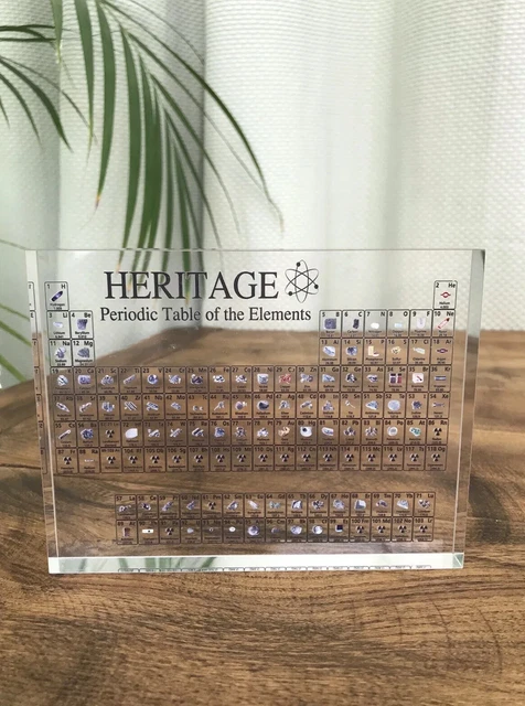 HERITAGE PERIODIC TABLE of The Elements Resin Block Science Educational ...