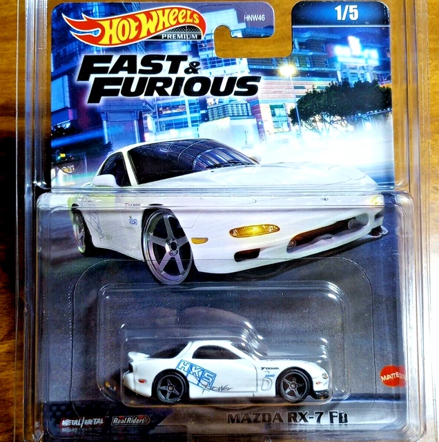 HOT WHEELS PREMIUM Fast & Furious Mazda RX-7 FD White Real Riders 2023 ...