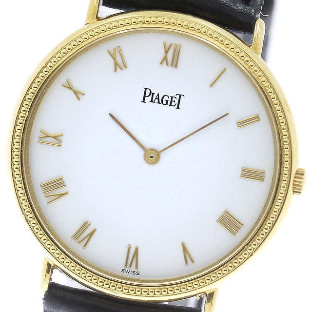 PIAGET 80231 OROLOGIO da Uomo Oro Giallo 18K Quadrante Bianco Quarzo ...