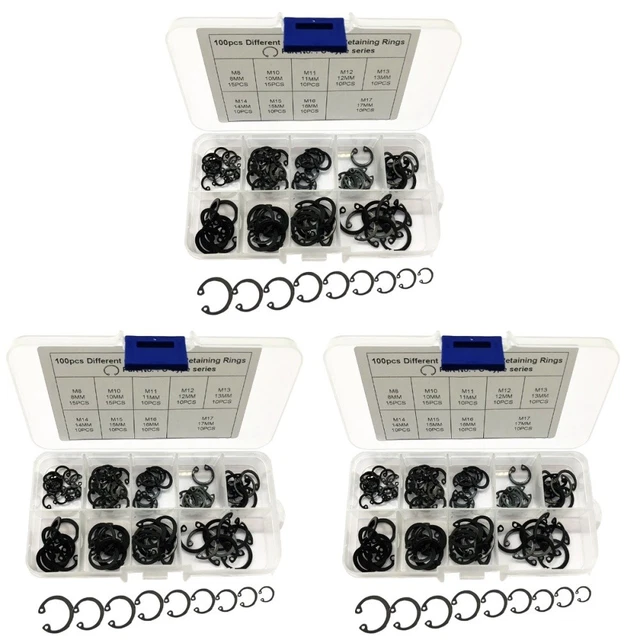 3 PCS SPRING Steel Retaining External Circlip Snap Assortment Kit £16. ...