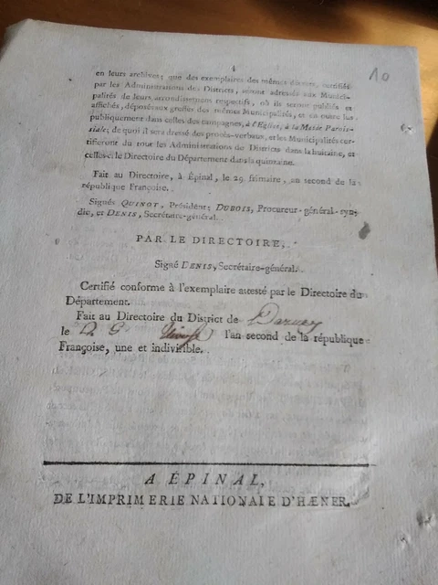 DÉCRETS DE LA convention nationale révolution an 2 Épinal Darney EUR 9 ...