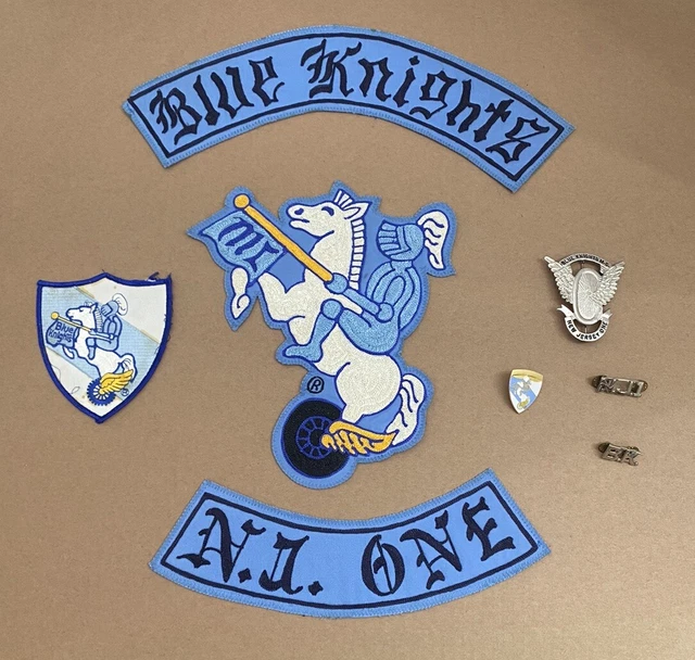 BLUE KNIGHTS MOTORCYCLE Club Patches, Pins & Badge NJ One New Jersey ...