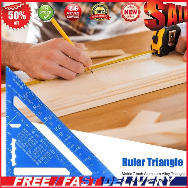 7 INCH METRIC Square Triangle Ruler Angle Protractor for Building ...