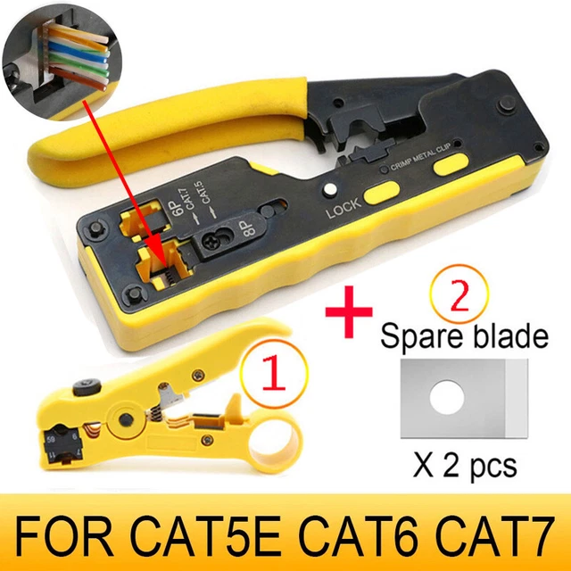 CAT5 CAT6 CAT7 Pass Through Crimp Verkabelungswerkzeug für EZ RJ45/12 ...