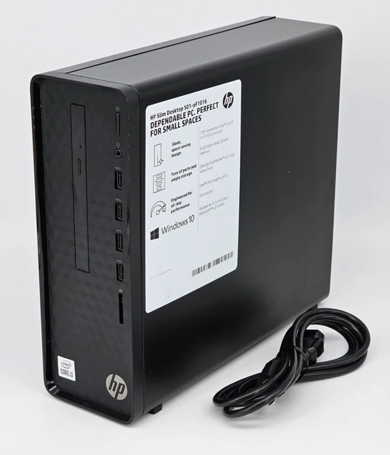 HP SLIM S01-PF1016 Desktop - Intel i3-10100 @ 3.60GHz 12GB RAM 256GB ...
