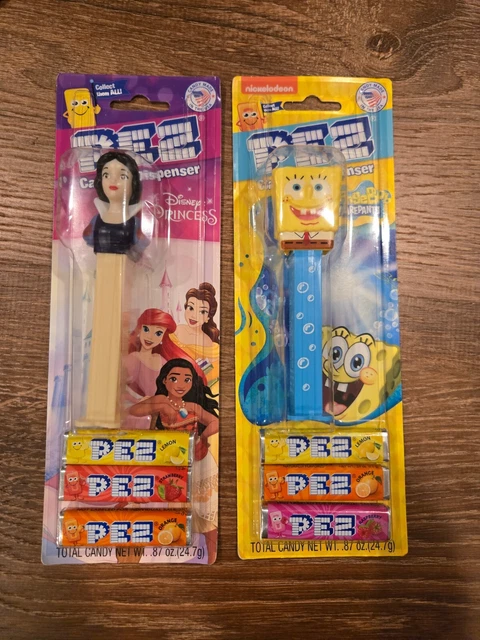 DISNEY SNOW WHITE + Nickelodeon Spongebob Squarepants Pez Dispensers ...