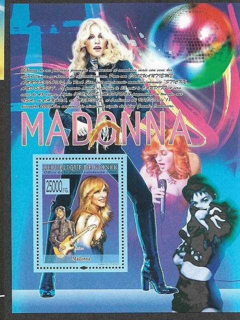 MADONNA & PRINCE Special Stamp In Sheet Singer Pop Music Mnh 2008 £3.40 ...