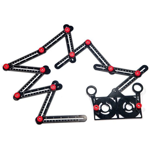 12-FOLDING CERAMIC TILE Hole Locator Adjustable Multi-Angle Ruler ...