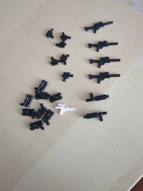 LEGO STAR WARS Weiß Schwarz Gun Weapon Waffe Blaster Konvolut Kurz Lang ...