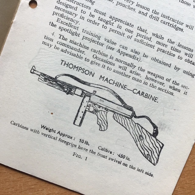 ORIGINAL WW2 BRITISH ARMY FIREARMS HISTORY BOOK: Thompson Machine ...