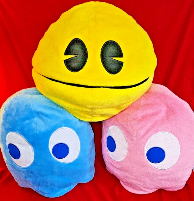 PAC-MAN GHOST Soft Plush 12 ins Toys x 3 Pink, Blue and yellow / Bandai ...