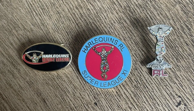 3 DIFFERENT HARLEQUINS London Rugby Super League Football Club Enamel ...