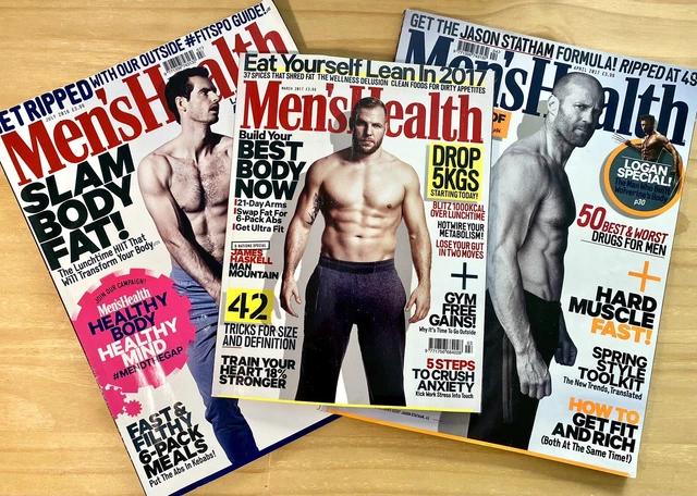 MEN'S HEALTH MAGAZINE Jason Statham Andy Murray James Haskell Huge Arm ...