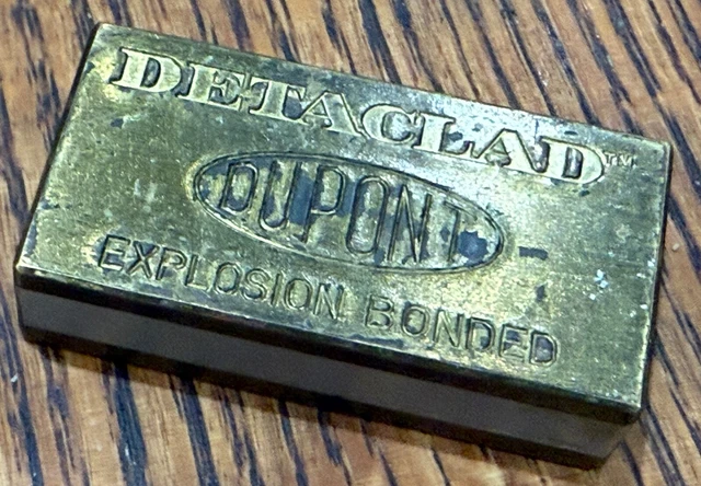 RARE! DUPONT Explosion Bonded Detaclad Ingot Early Clad Coinage ...