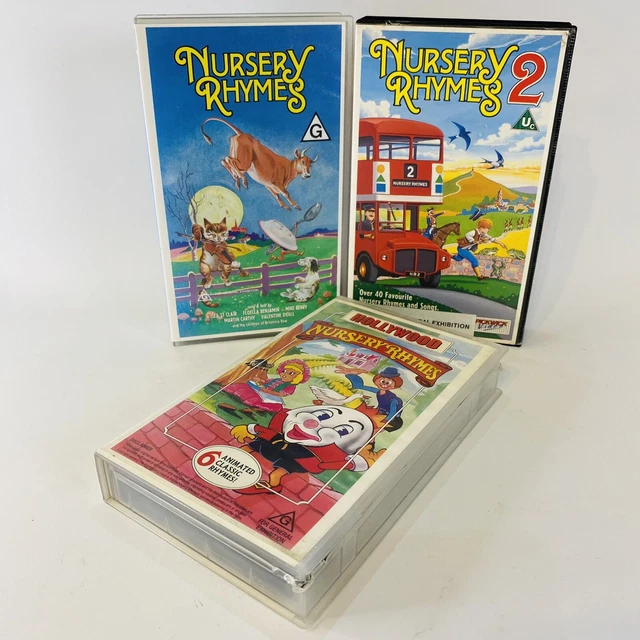RARE OOP VHS Kids Bundle Pickwick Nursery Rhymes 1 & 2 Hollywood ...