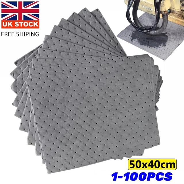 UNIVERSAL OIL SPILL Absorbent Pads Fuel Oil Spill Soak Mats Spill ...