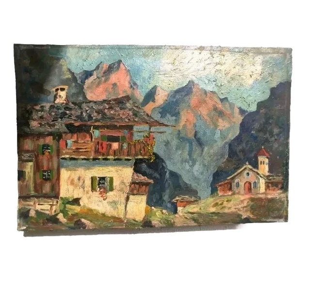 ANCIEN TABLEAU HST Paysage De Montagne Signé Lemaitre 1956 EUR 200,00 - PicClick FR