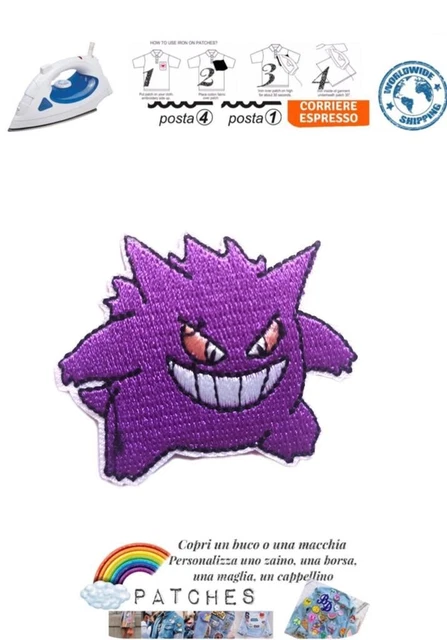PATCH GENGAR SMALL size Pokémon toppa termoadesiva iron on Haunter ...