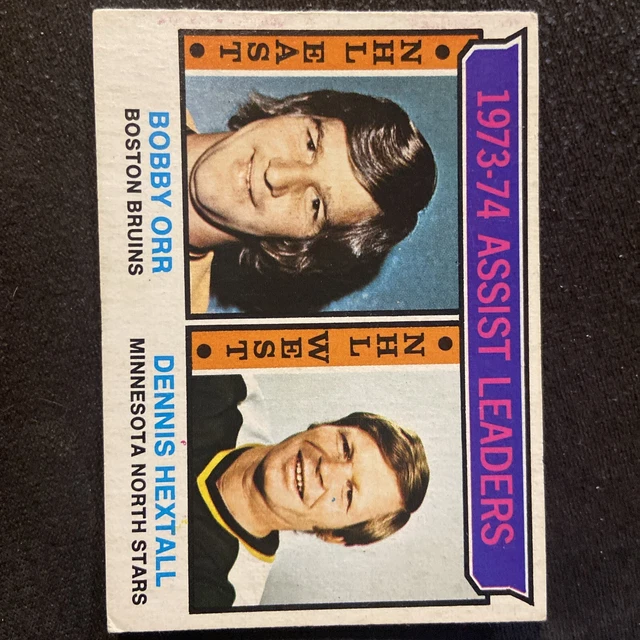 VINTAGE HOCKEY CARD OPC 1974-75 Bobby Orr Assist Leaders Card No2 ...