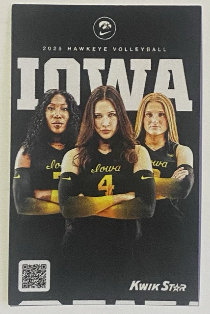 2025 IOWA HAWKEYES Schedule 🏐 College Volleyball Sked NEW‼️ COOL CARD ...