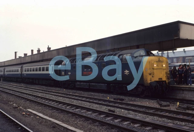 35MM RAILWAY SLIDE of Class 55 Deltic 55019 @ Doncaster Copyright to ...