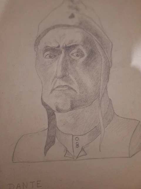 DESSIN AU CRAYON Ancien Portrait de Dante Alighieri EUR 40,00 - PicClick DE DESSIN AU CRAYON Ancien Portrait de Dante Alighieri EUR 40,00 - PicClick DE