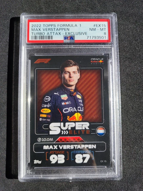 PSA 8 MAX Verstappen 2022 Topps F1 Turbo Attax-Exclusive Super Elite # ...