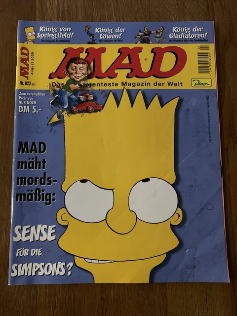 MAD MAGAZIN, COMIC, Nr. 23 August 2000, DINO-Verlag, Mit Simpson EUR 3 ...