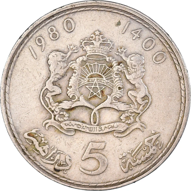 [#1041868] MÜNZE, MAROKKO, al-Hassan II, 5 Dirhams, 1980/AH1400, S+ ...