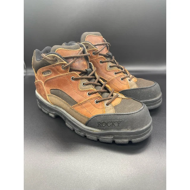 ROCKY MEN'S LEATHER Hiking Boots Reinforced Toe Size 10 M Stock Number ...
