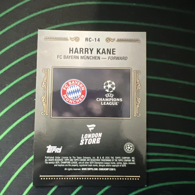 2025-26 TOPPS FLAGSHIP UCC Harry Kane Regency London Exclusive £3.31 ...