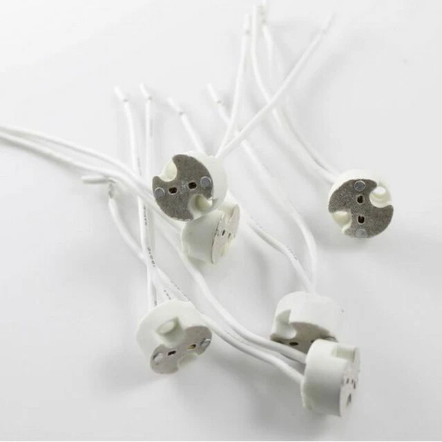 10 X MR11 MR16 GU5.3 G4 Wire Connector Halogen LED Bulbs Holder Base ...