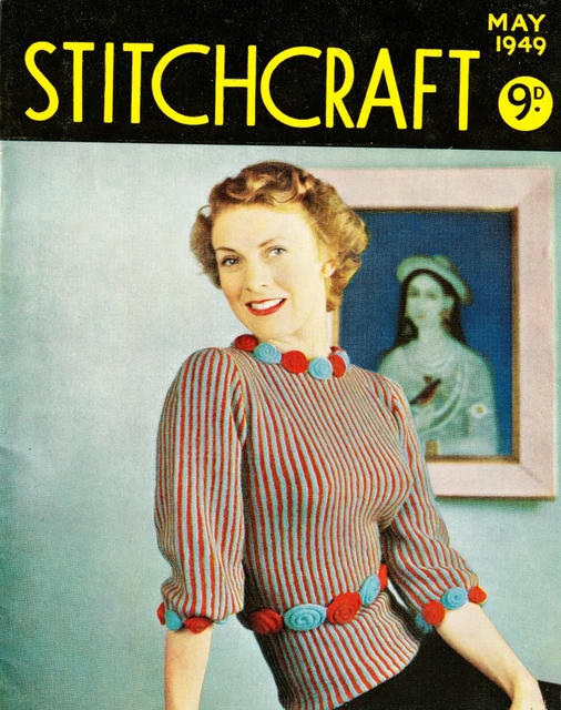 STITCHCRAFT MAGAZINE MAY 1949 Vintage Knitting Crafts Home- Full Copy £ ...