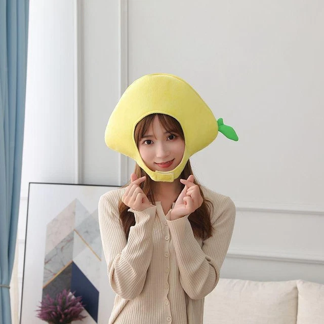 PLUSH HEADGEAR STUFFED Lemon Hat for Kids Adults Headwear for Dress up ...