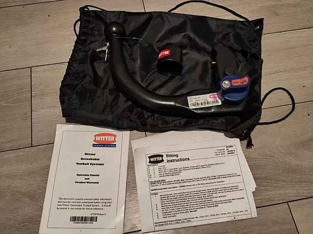 WITTER DETACHABLE TOWBAR ZD3022 , Swan Neck 55R-01 0372 , Towball 30761 ...