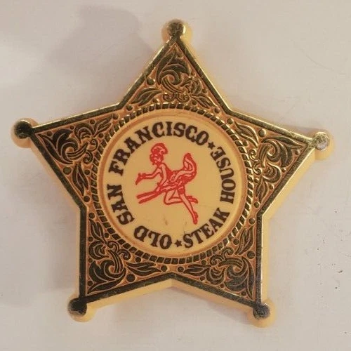 VINTAGE OLD SAN Francisco Steak House Five Point Star Badge Pinback £10 ...