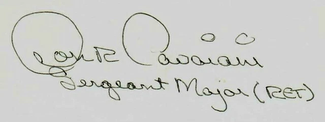 “MEDAL OF HONOR” Jon R. Cavaiani Hand Signed 3X5 Card JG Autographs COA ...