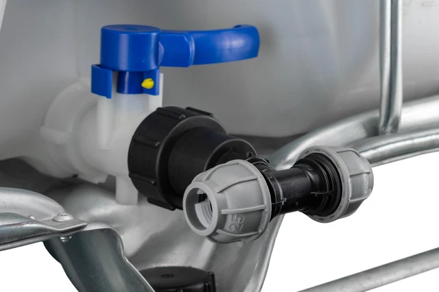 IBC WATER SPILLAGE tank outlet extender adaptor mdpe tee 20mm,25mm+32mm ...