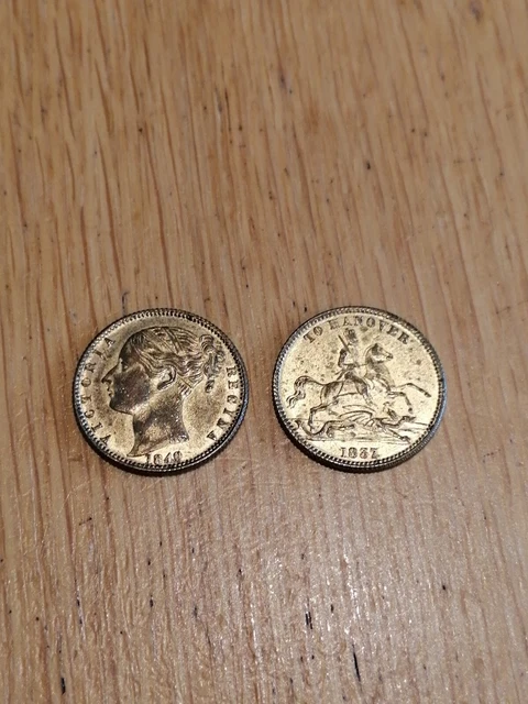 RARE X2 TO Hanover 1837 Victoria Regina Token/Coin Dated Both Sides £14 ...