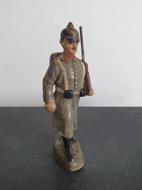 ELASTOLIN LINEOL SOLDAT Pickelhaube Mantel Tornister Preußen Militär I. WK Masse EUR 99,99 ...
