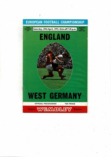 1972 ENGLAND V West Germany Football Programme £2.00 - PicClick UK