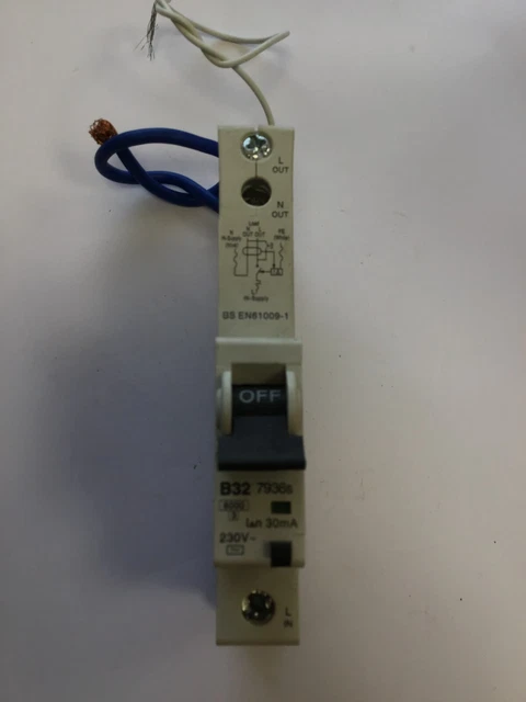 MK 32A RCBO B CURVE 30MA 6KA SENTRY SHORT LEADS 7936s (MK194) £12.92 ...