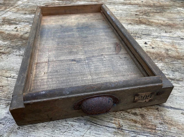 ORIGINAL SCHUBLADE HOLZ Steckschriftkasten aus Druckerei Holzschublade Deko ° EUR 32,32 ...