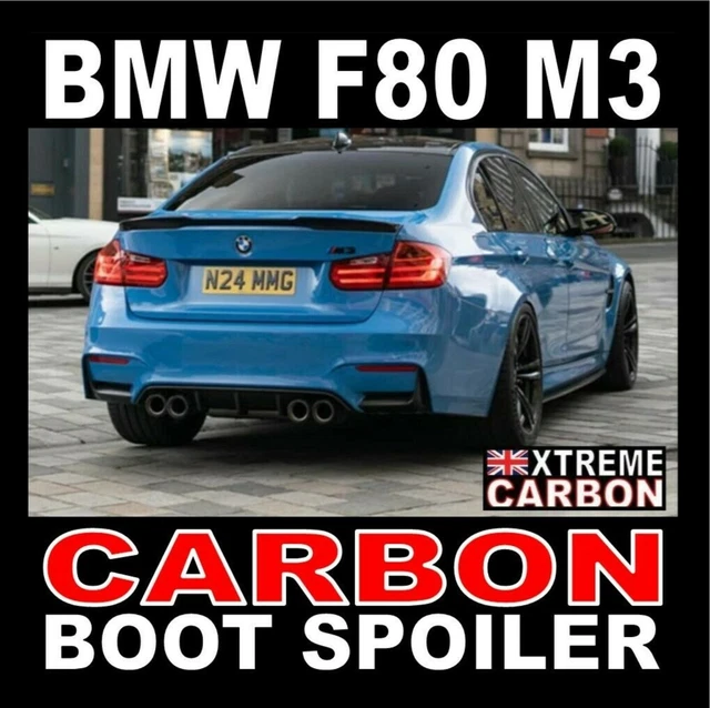 GENUINE REAL CARBON Fibre Rear Boot Lip Spoiler FOR BMW F80 M3 Saloon ...