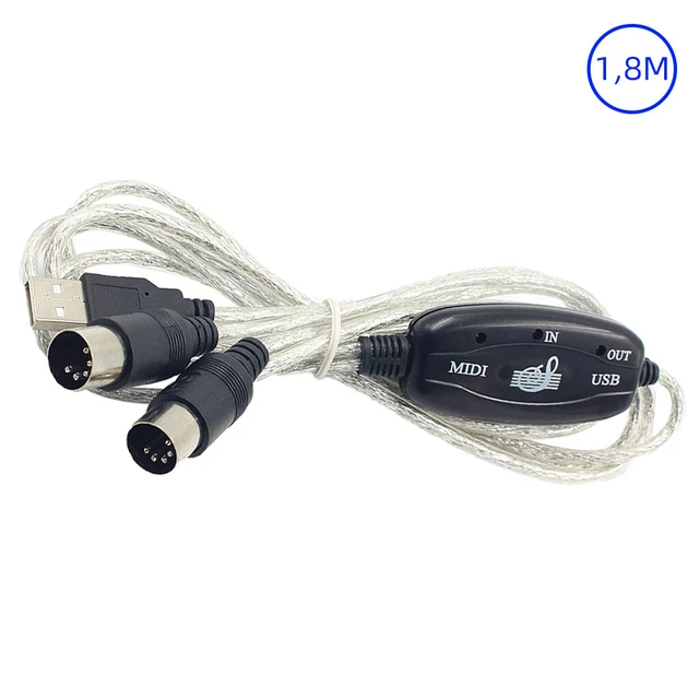 MIDI USB KABEL Für PC to Music Keyboard USB auf MIDI 5 Polig Konverter ...