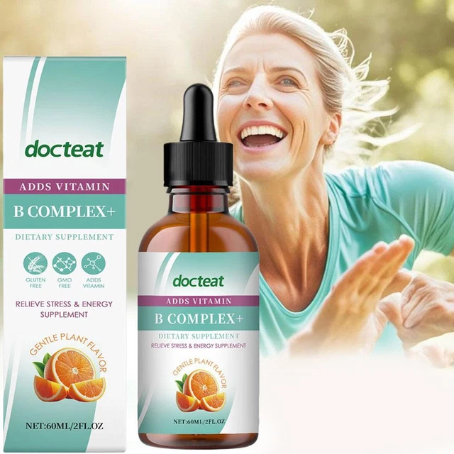 ORGANIC SUPPLEMENT, VITAMIN B Complex Liquid Drops Vegan and Sublingual ...