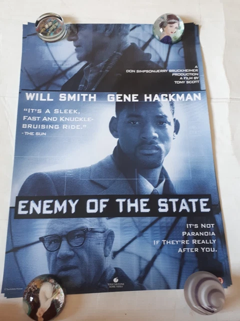 ENEMY OF THE STATE 1998 GENE HACKMAN ORIGINAL POSTER Video Shop DVD 59.3x42cm £4.50 - PicClick UK