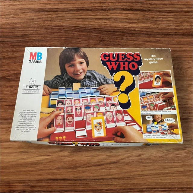 GUESS WHO BOARD Game By MB Games Retro Boxed Old Family Fun Vintage ...