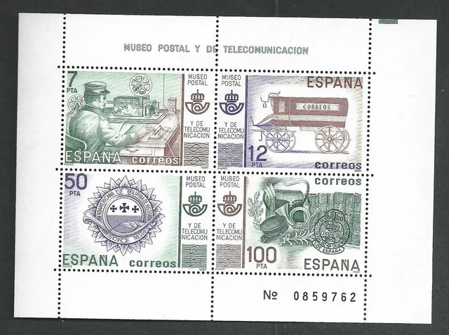 SPAIN STAMPS - 1981 Postal & Telecommunications Museum Madrid Sheet £1. ...